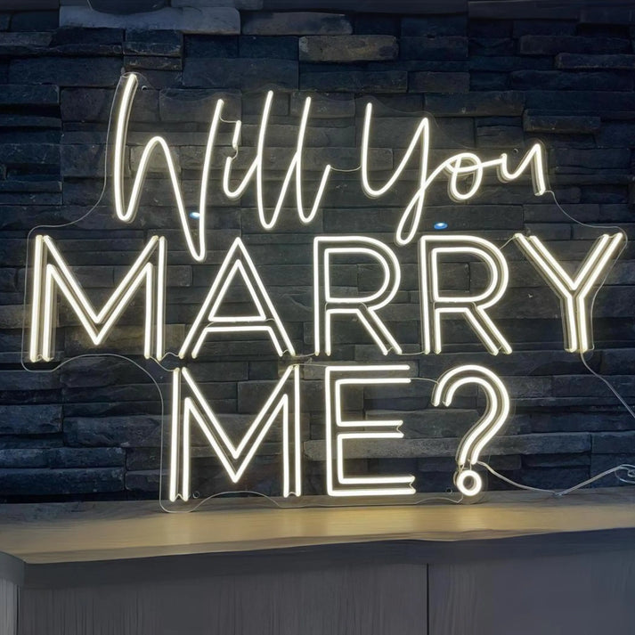 "Will You Marry Me?" LED Neon Proposal Sign – Nightglow Studio